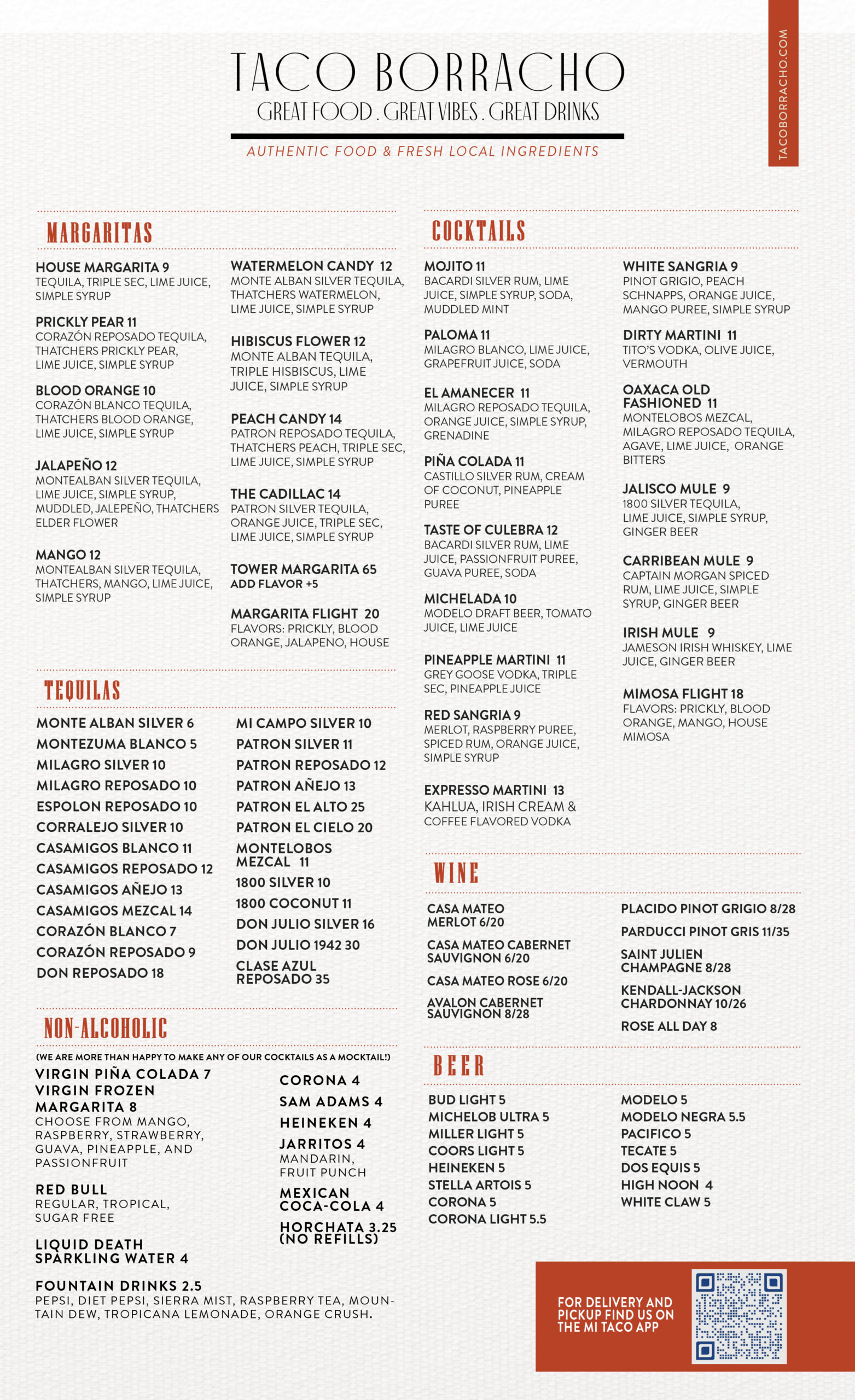 Menu 4 – Taco Borracho